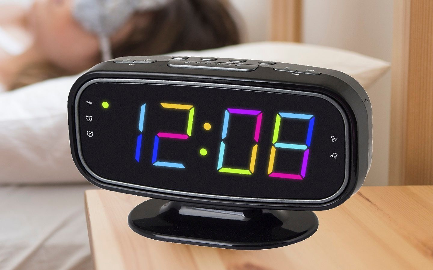 RGB Color Display Alarm Clock Radio