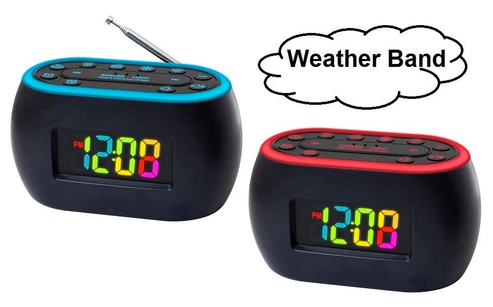 Weather band/AM/FM Radio Alarm Clock with RGB Night Light